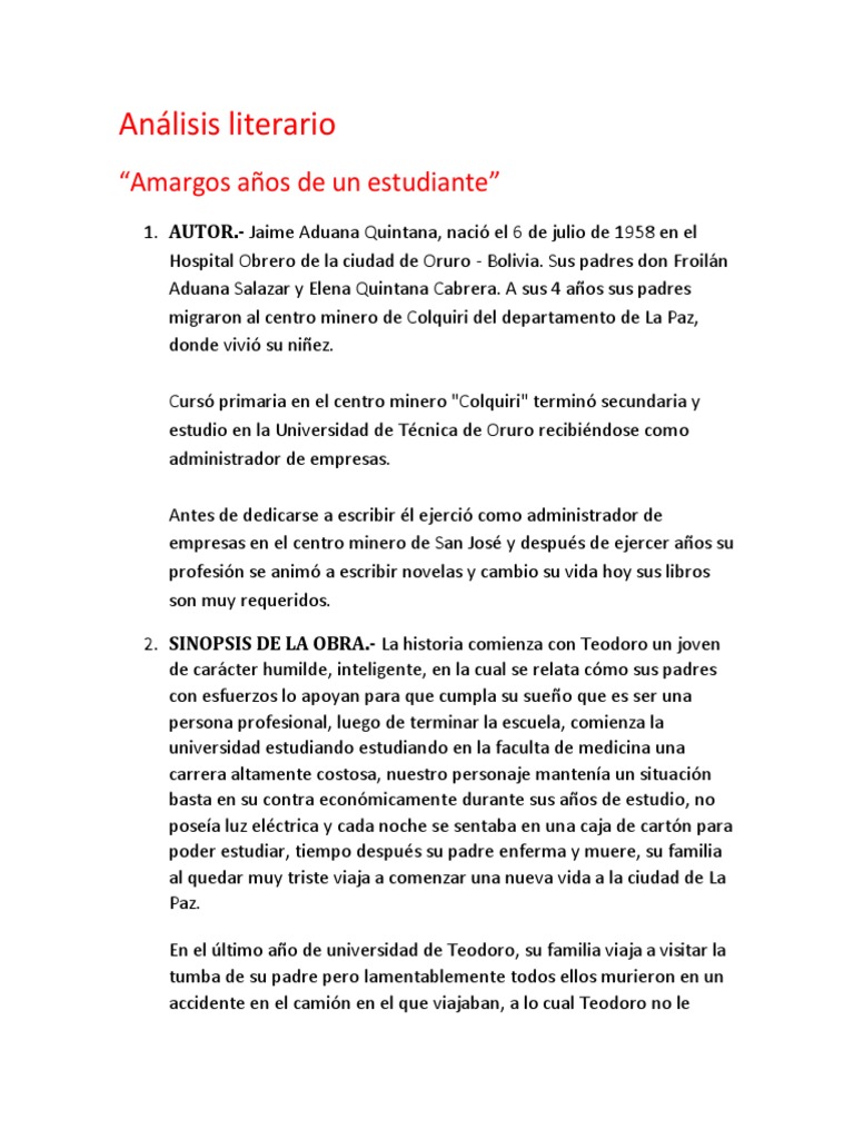 Análisis Literario | PDF