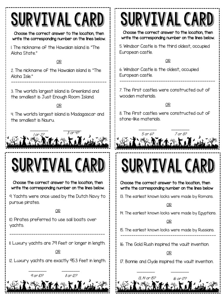 Survival Cards | PDF | Yacht | Water Transport