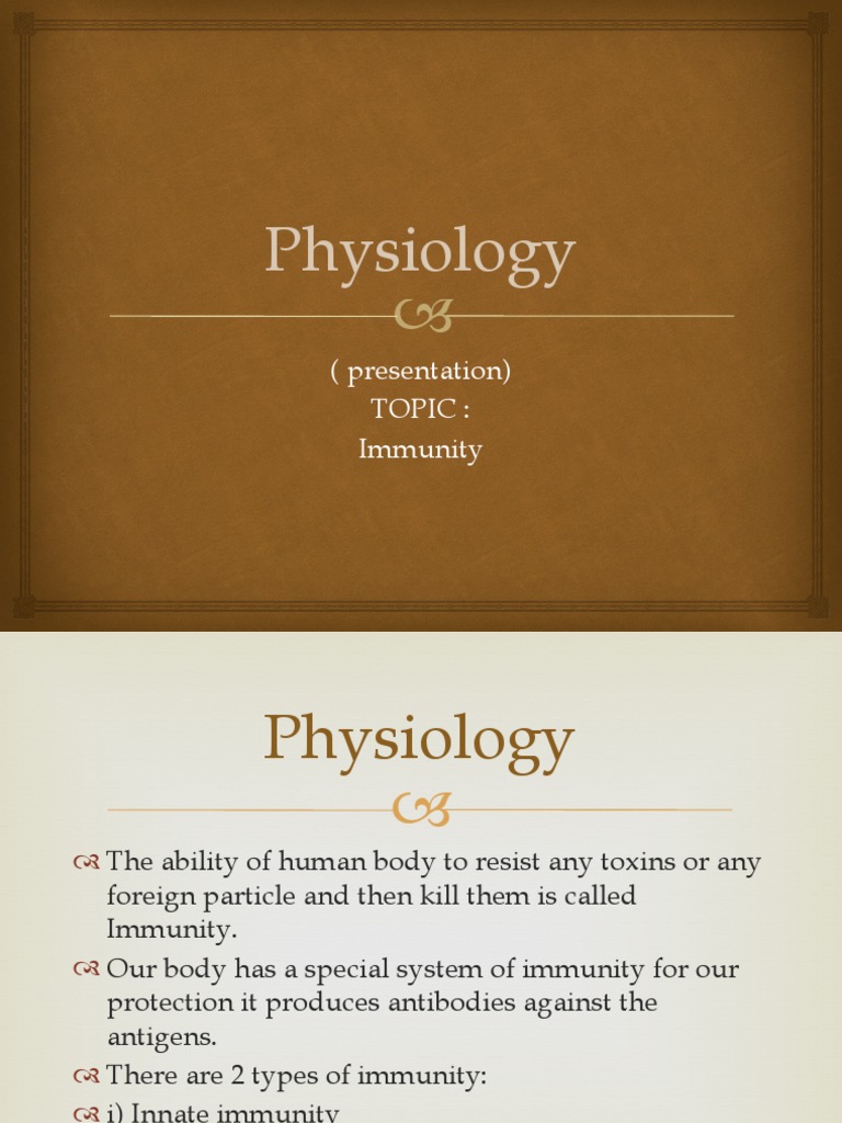 Physiology Immunity | PDF | Immune System | Antibody