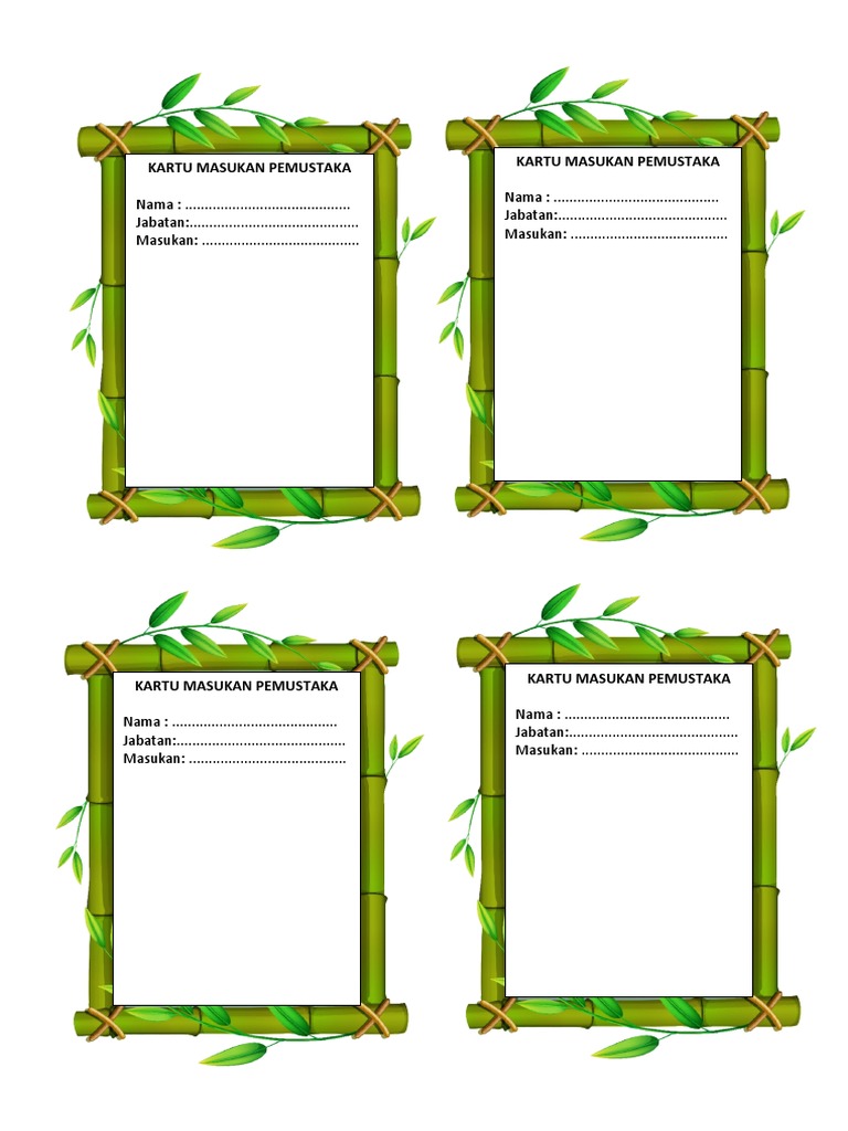 Kartu Masukan Pemustaka | PDF