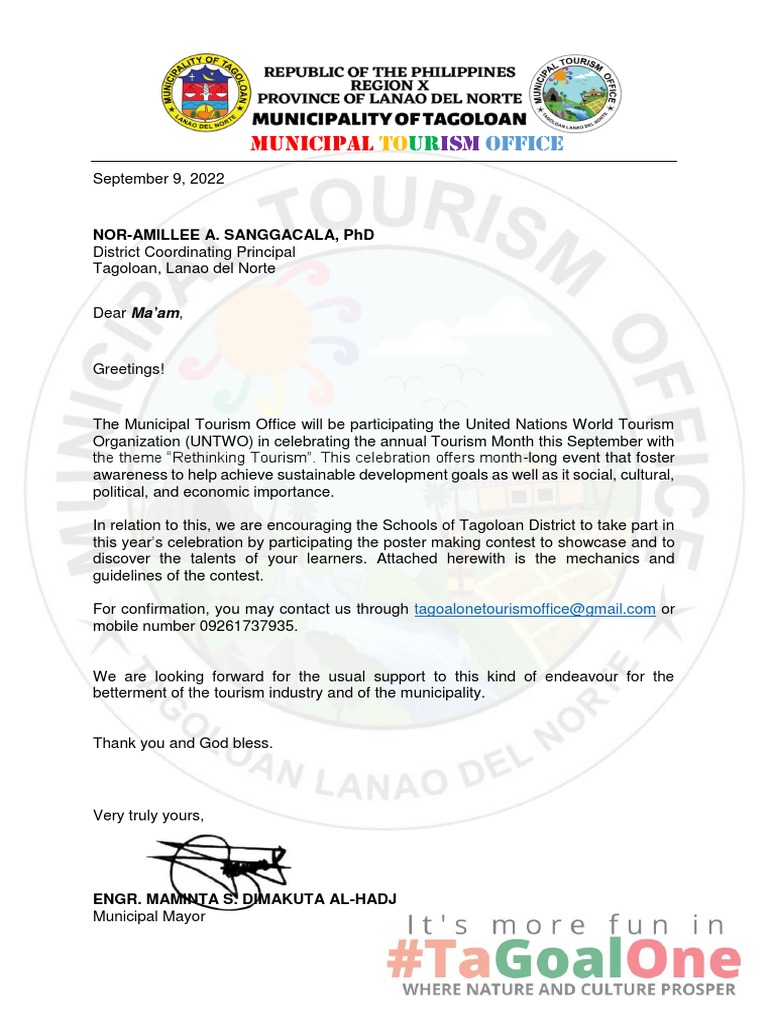 InvitationLettertoTagoloanDistrict PosterMaking | PDF