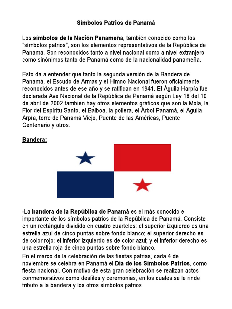 Símbolos Patrios de Panamá | PDF