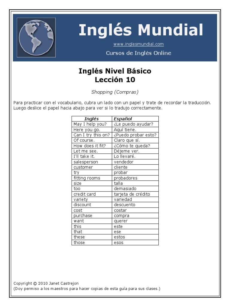 Ingles Basico 10 Pdf