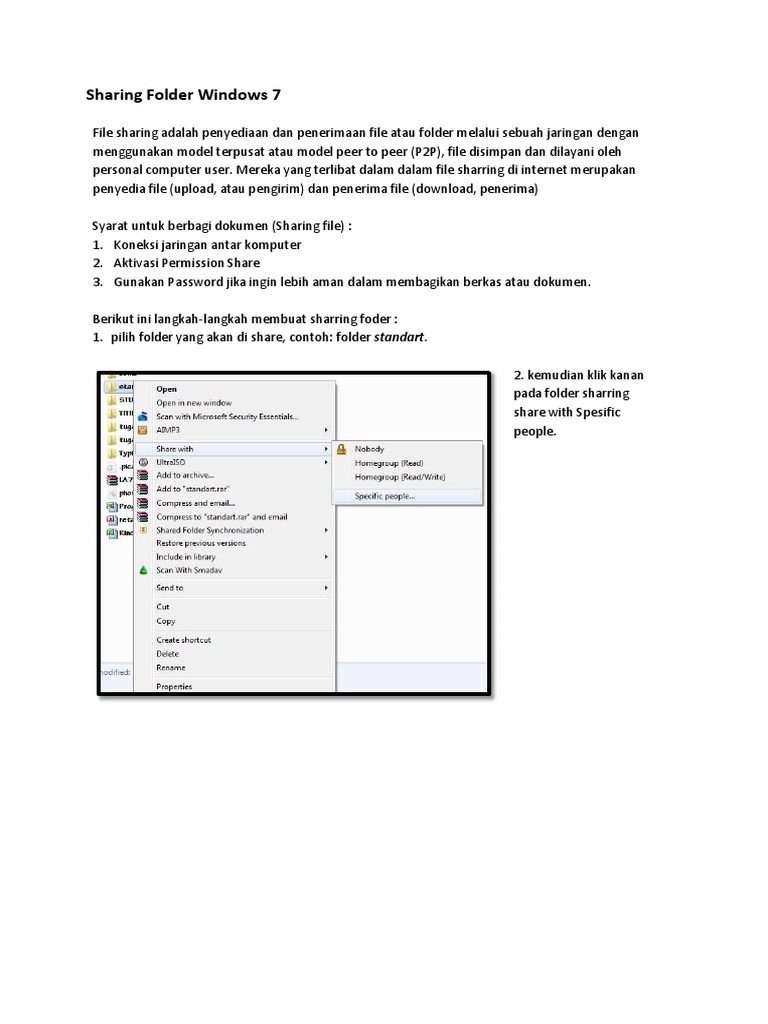 Cara Berbagi Folder di Windows 7 | PDF