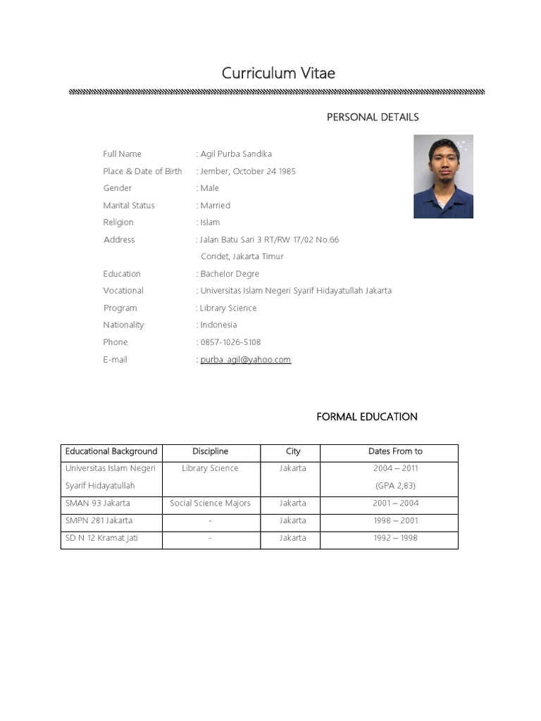 Lamaran Pustakawan - Agil CV - Compressed | PDF | Jakarta