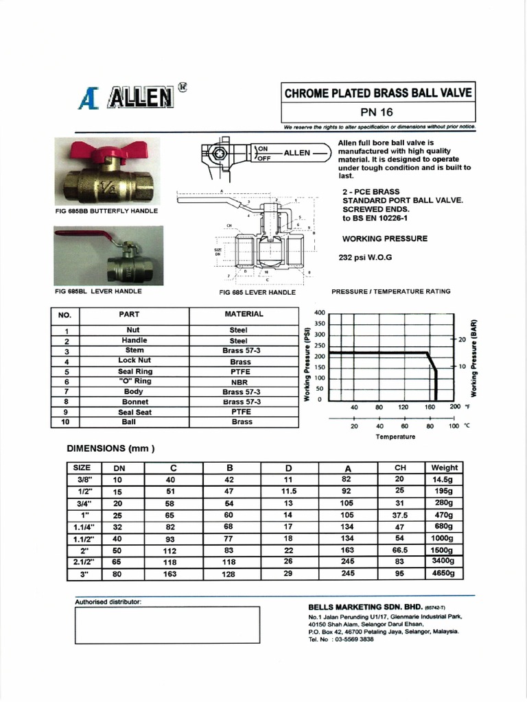 ALLEN Ball Valve | Download Free PDF | Valve | Liquids