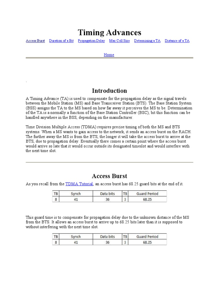 Timing Advance Calculation | PDF | Networks | Radio Technology