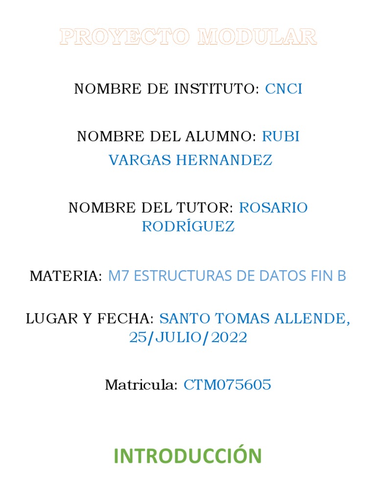 PROYECTO MODULAR Estructura | PDF | Lenguaje de programación | Software