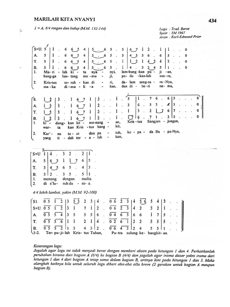 MB 434. Marilah Kita Nyanyi | PDF