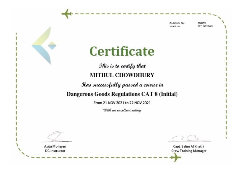DG Certificate - SN0134 | PDF