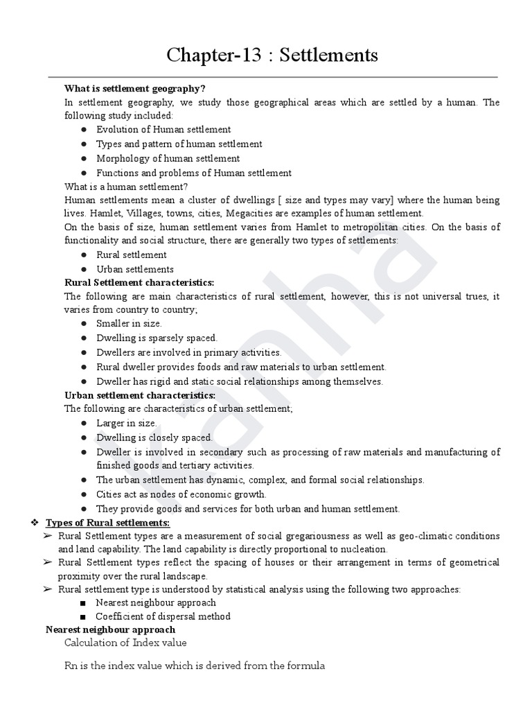 Chapter 13: Types and Characteristics of Rural Settlements | PDF | City ...