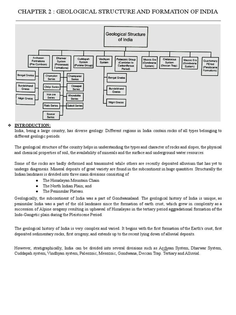 Chapter 2 - Geological Structure and Formation of India | PDF | Rock ...