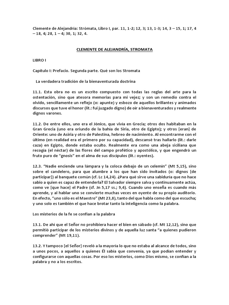 Filosofía y Fe en Stromata | PDF | Verdad | Sabiduría