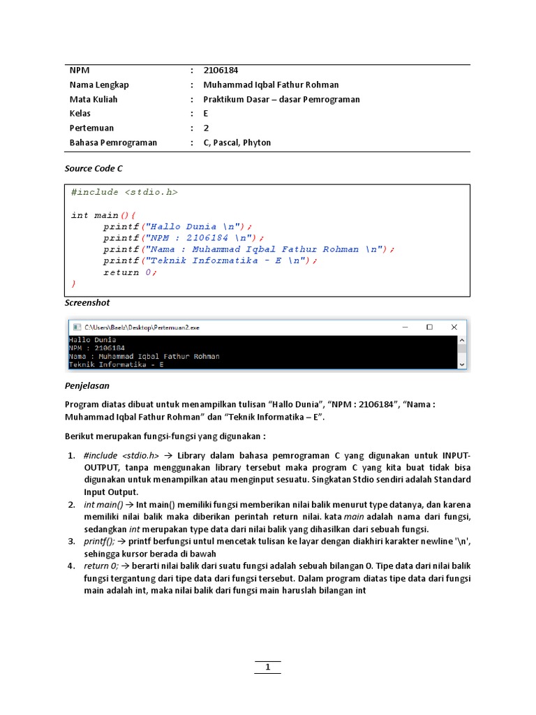 Source Code C: #Include | PDF