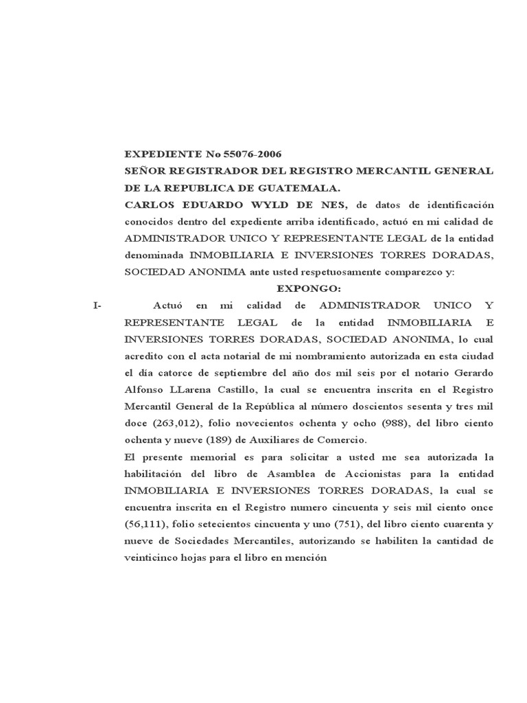 Habilitacion Libro Asambleas | PDF