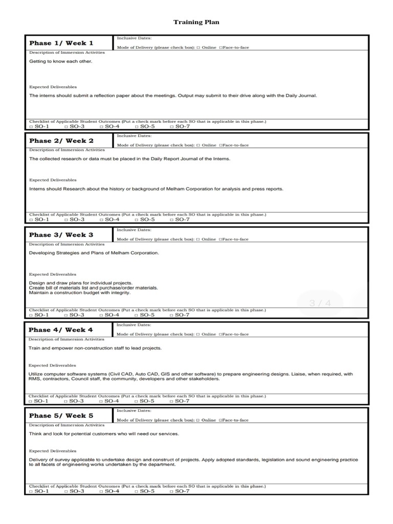 Training Plan Complete Pdf