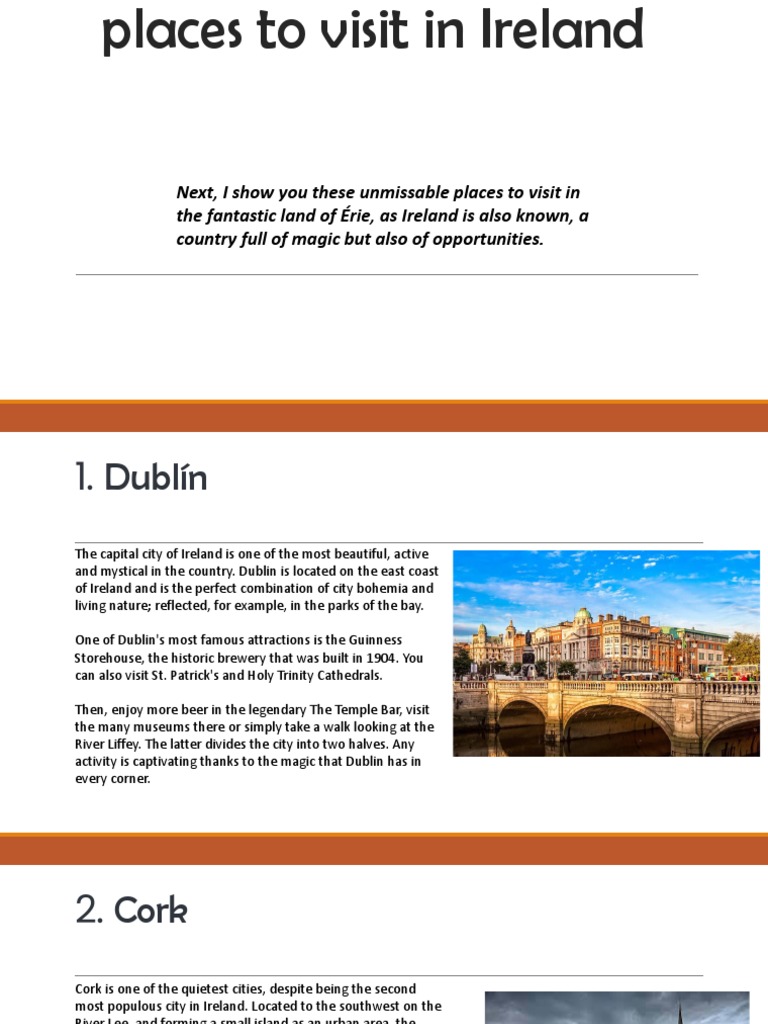 Places To Visit in Ireland | PDF | Dublin | Ireland