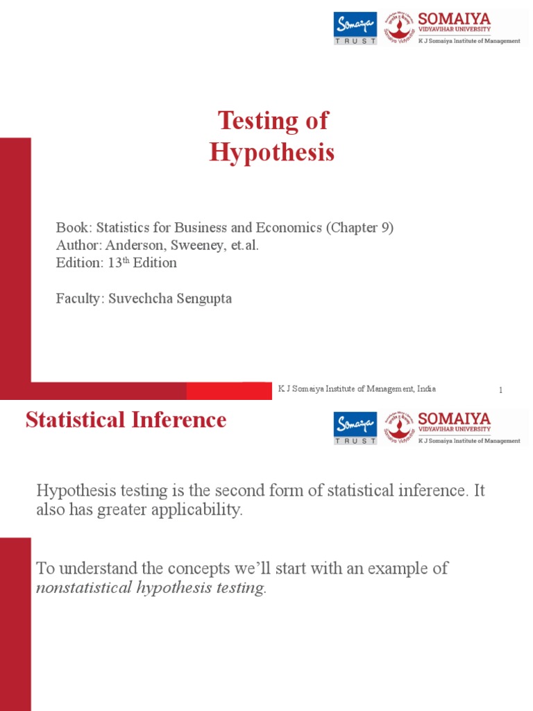 Lecture 6 - Hypothesis Testing | PDF Lecture 6 - Hypothesis Testing | PDF