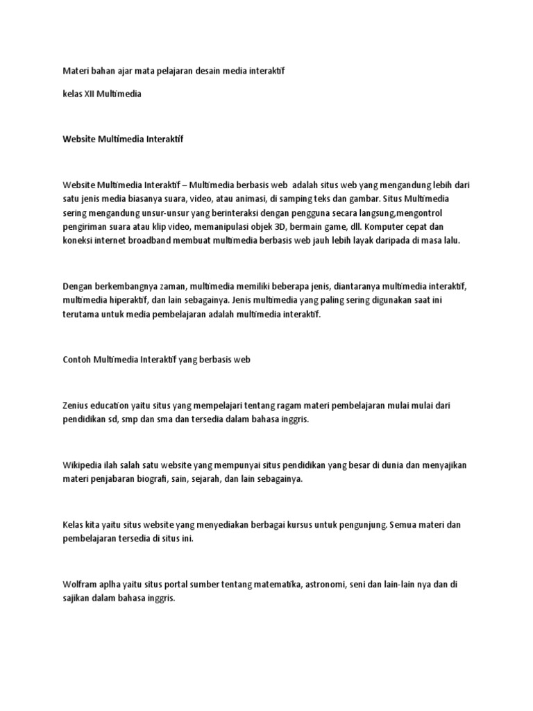 Website Multimedia Interaktif | PDF