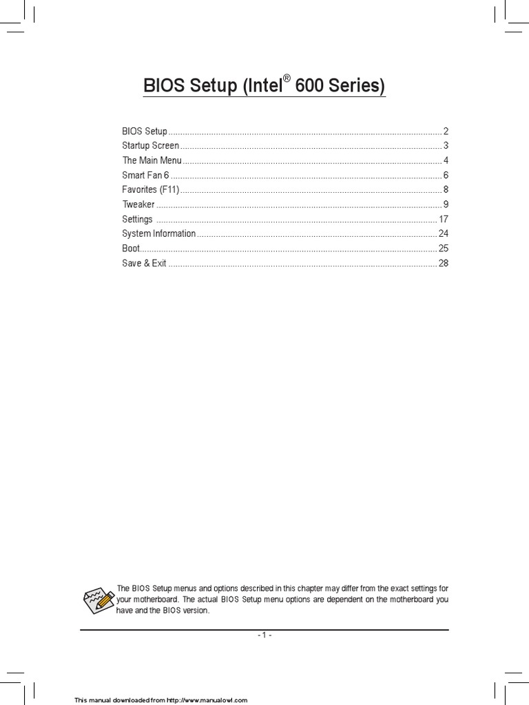 Manual BIOS Setup (Intel® 600 Series) | PDF | Bios | Booting