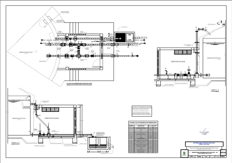 RESERVORIO 100 m3 - Instalaciones Caseta-Layout1 | PDF | Materiales de construcción | Materiales