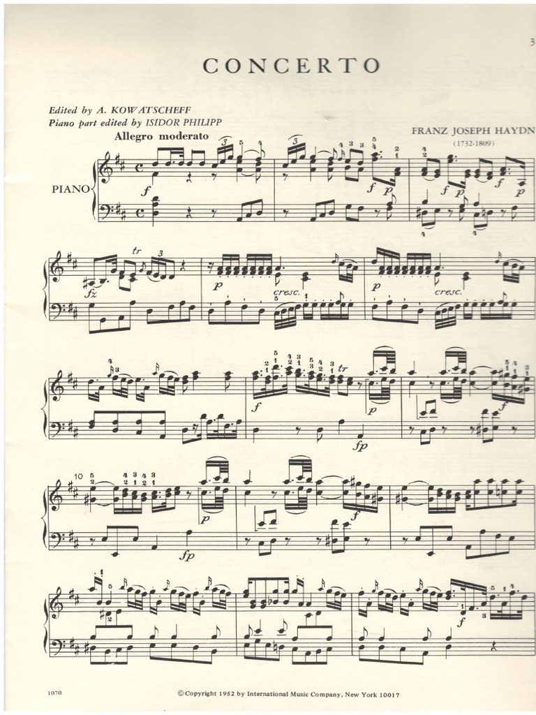Haydn Concerto Piano | PDF | Classical Music | Musical Compositions