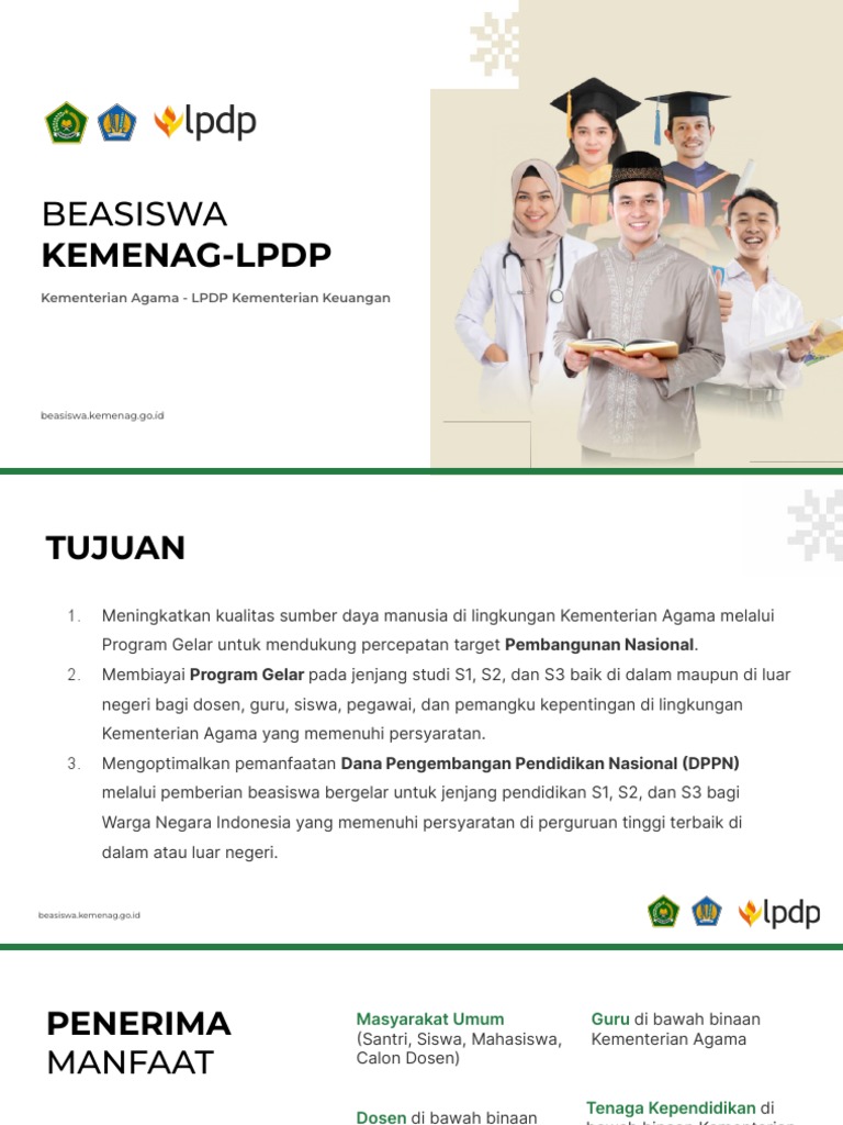 Booklet Kemenag-LPDP Scholarship | PDF | Karier & Perkembangan | Bisnis