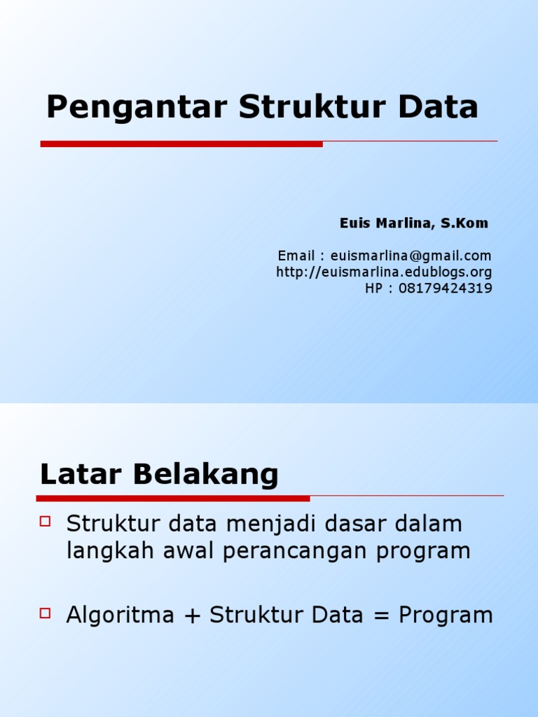 Materi 1 - Pengantar Struktur Data | PDF