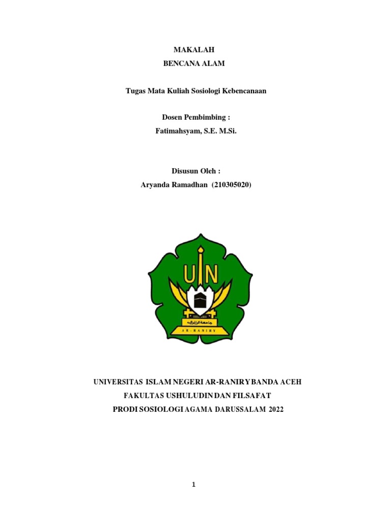Rian, Tugas Bencana | PDF | Sains & Matematika