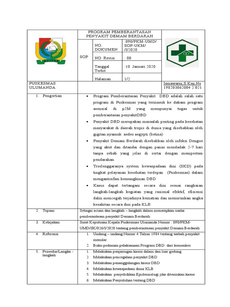 SOP Program Penyakit Demam Berdarah | PDF
