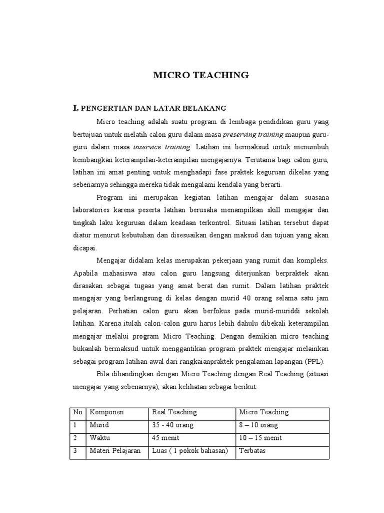 Panduan Micro Teaching | PDF