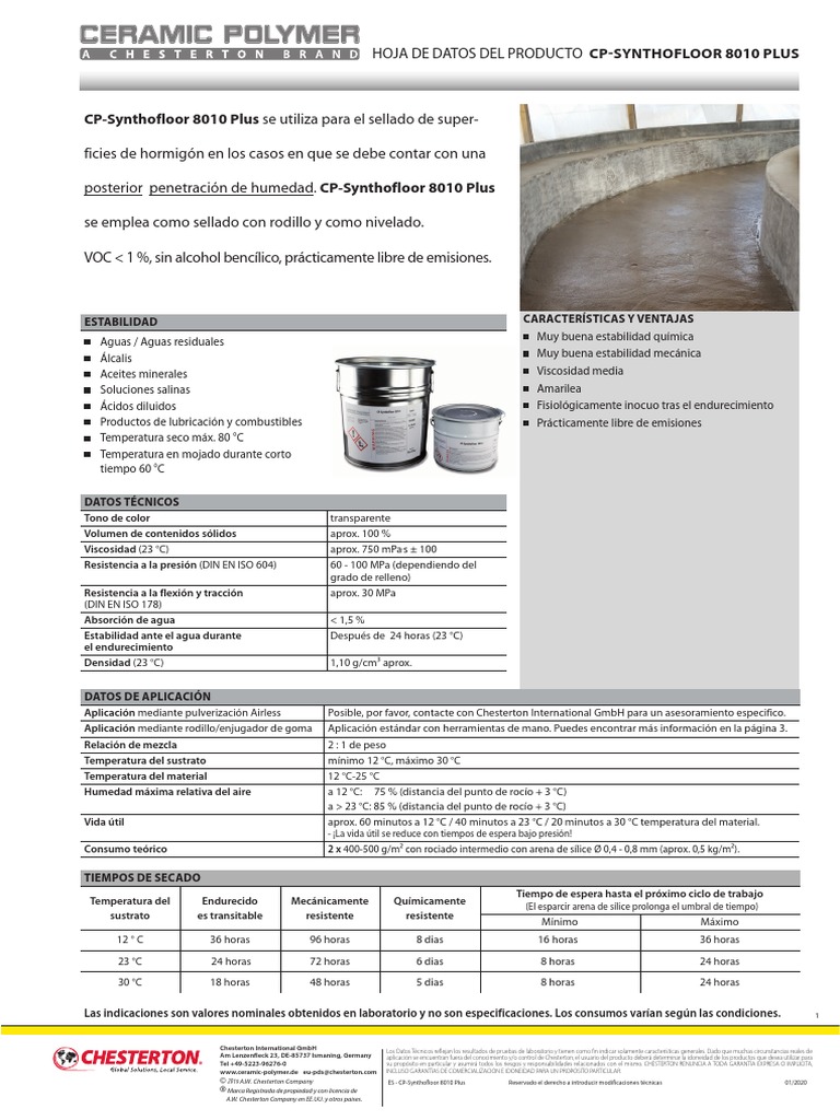 HT CP 8010 | PDF | Hormigón | Agua