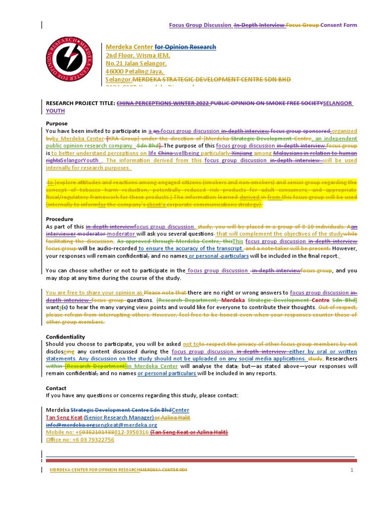 FGD Consent Form | PDF | Focus Group | Communication