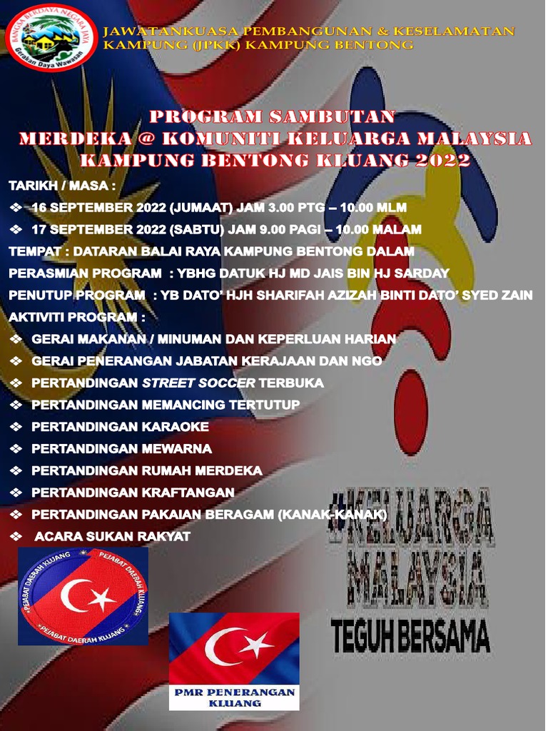 SAMBUTAN MERDEKA at KOMUNITI KELUARGA MALAYSIA KG BENTONG | PDF