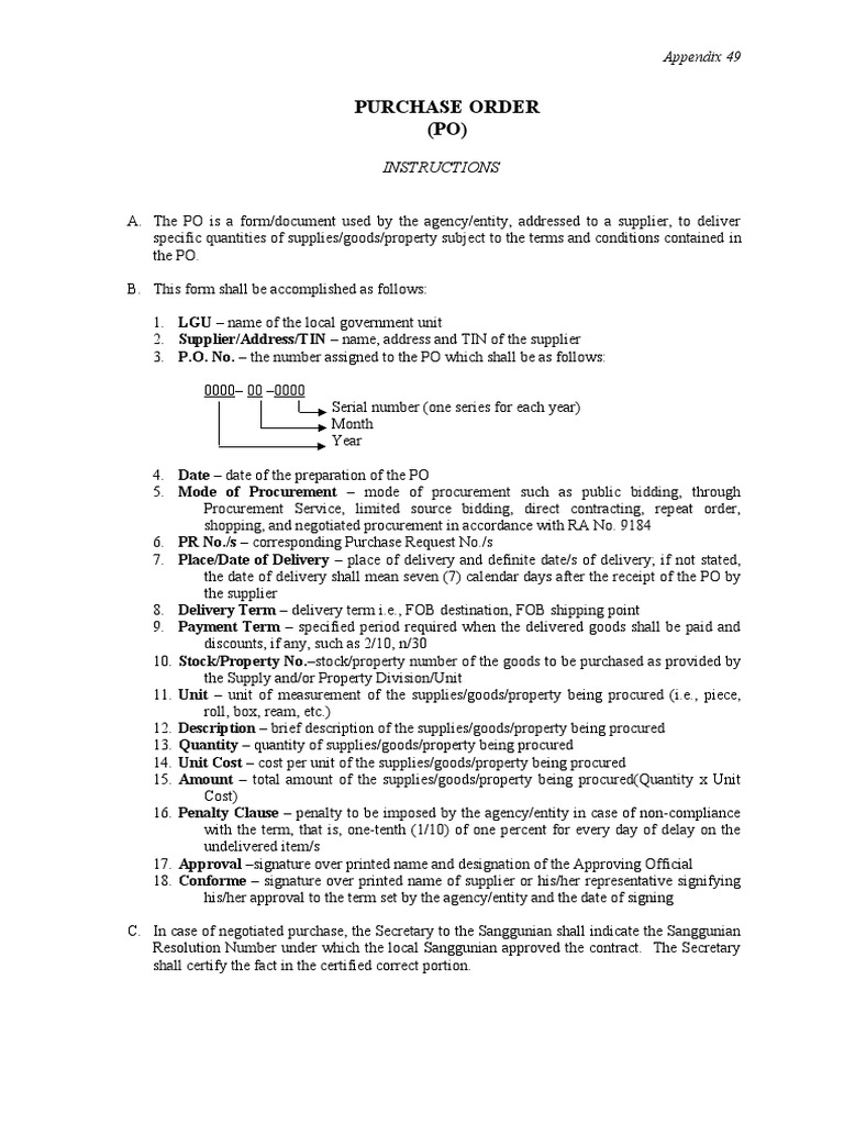 Government Purchase Order Instructions | PDF | Business | Economies