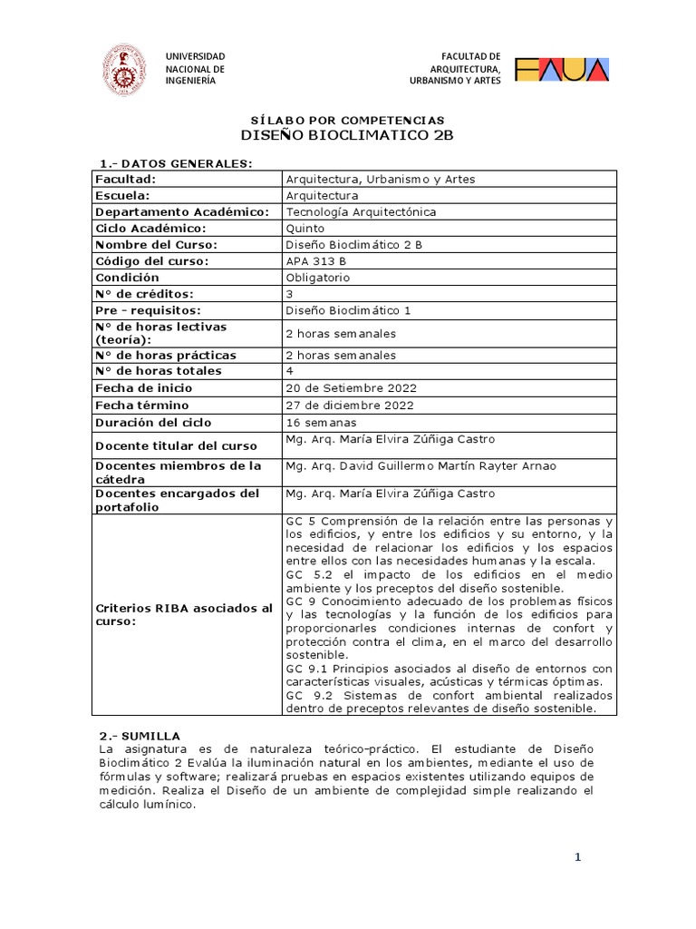 APA 313 Diseño Bioclimatico 2B 2022-2 | PDF | Arte