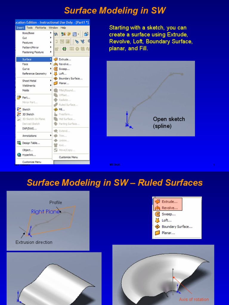 Surface Modeling NX&SW | PDF | Curve | Tangent