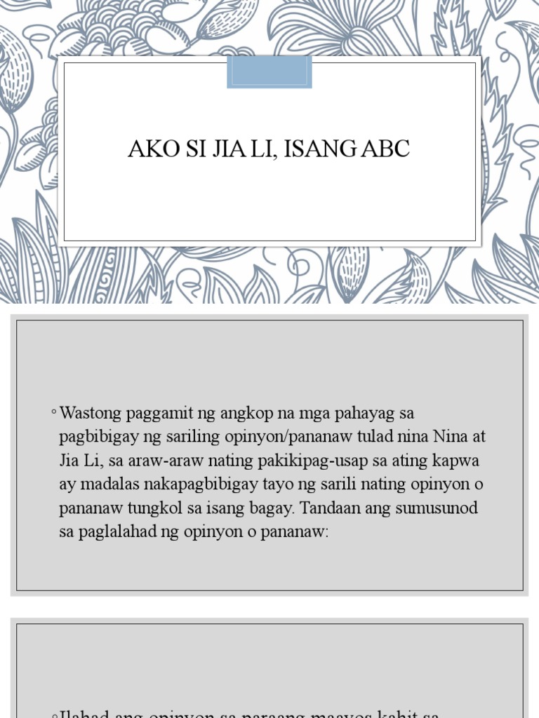 Ako Si Jia Li, Isang Abc | PDF