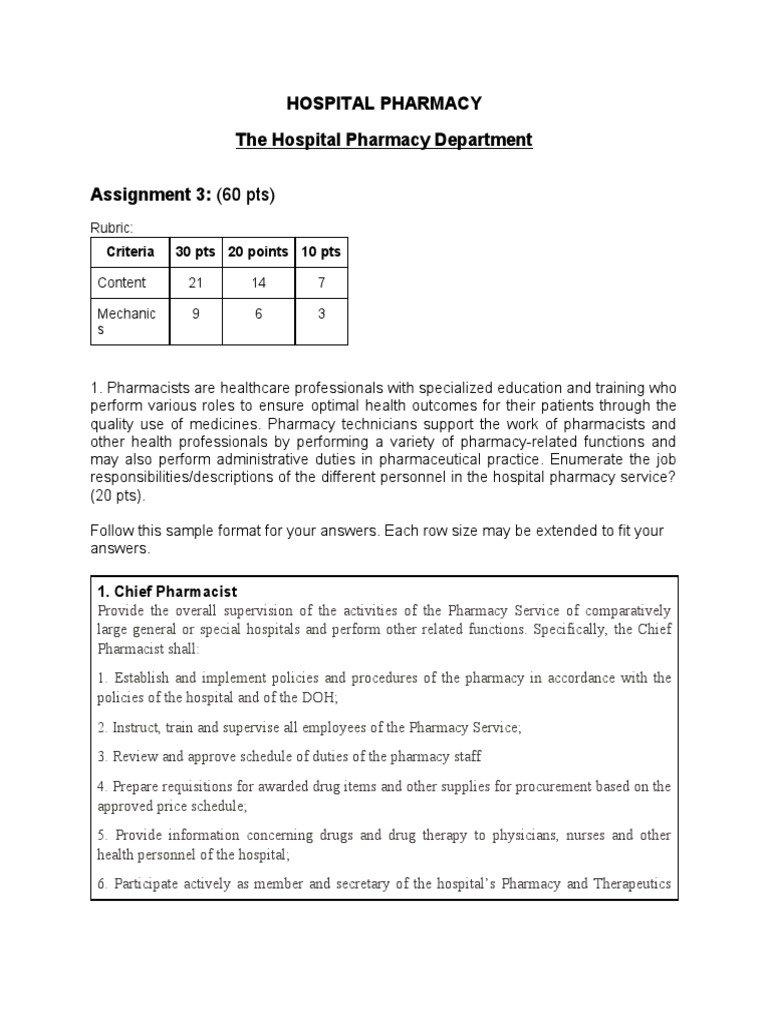 ASSIGNMENT | PDF | Pharmacy | Medical Prescription