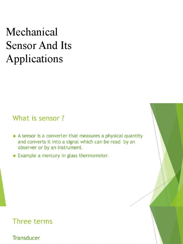 Mechanical Sensor and Its Applications | PDF