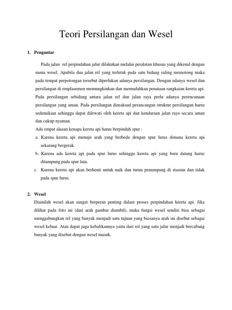 Wesel dan Persilangan Rel Kereta Api | PDF | Griya & Taman