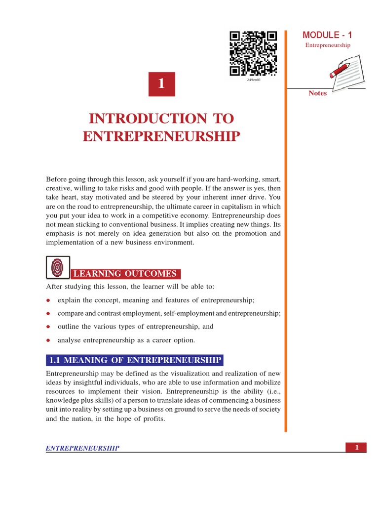 249 Enterpreneurship Lesson 1 | PDF | Entrepreneurship | Social ...
