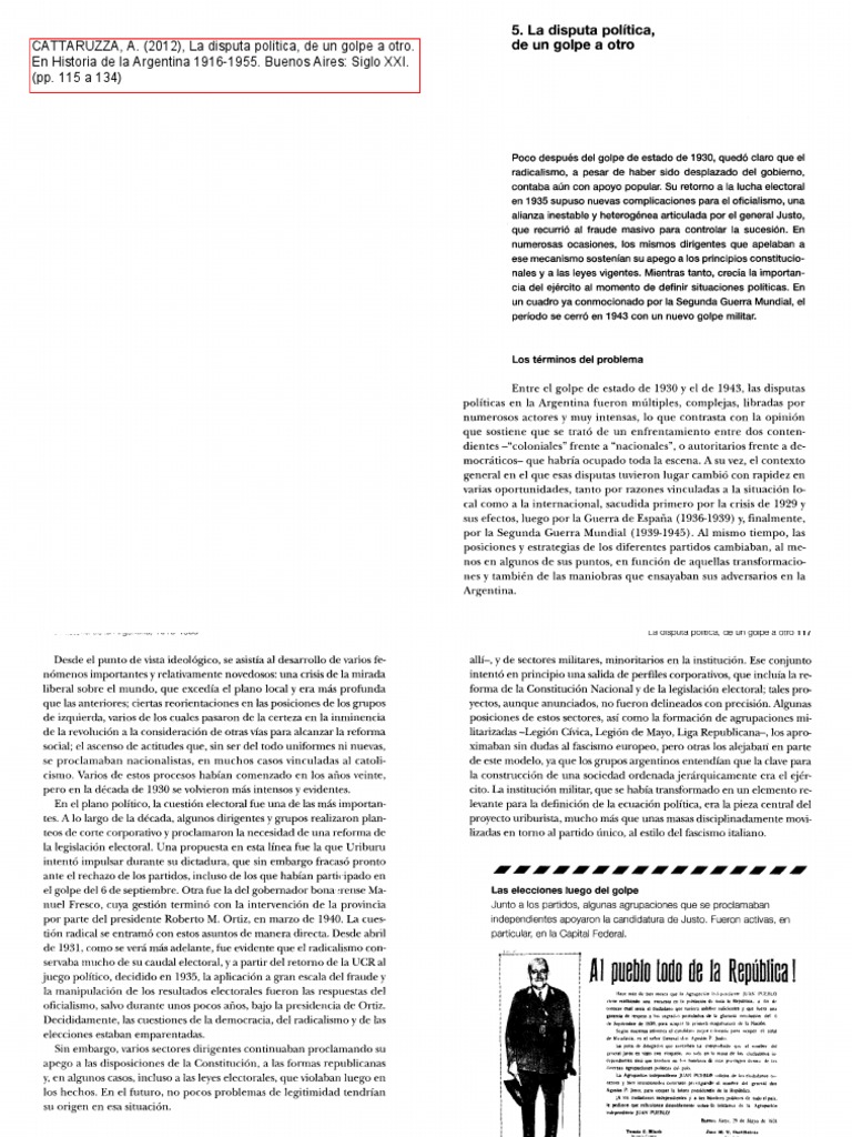 CATTARUZZA, A. (2012) - La Disputa Política | PDF | Argentina | Gobierno