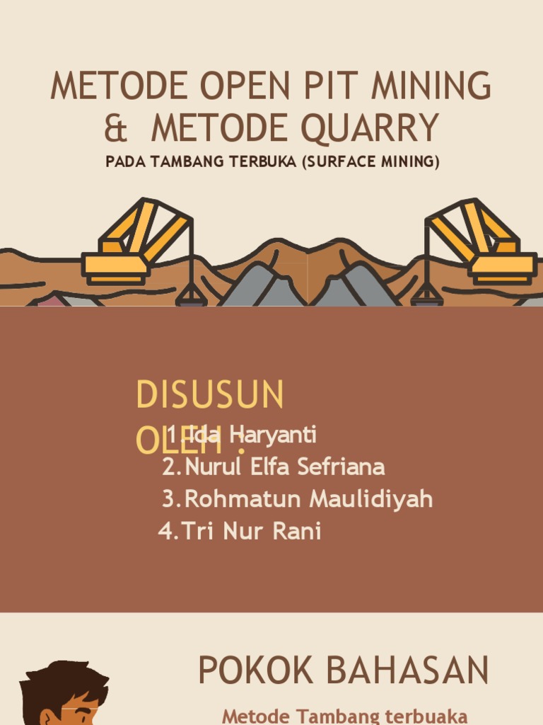 Metode Open Pit Mining & Metode Quarry | PDF