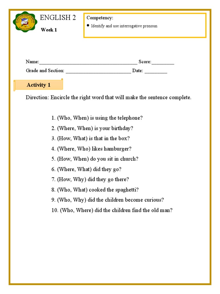 LP Activities | PDF | Syntax | Linguistics