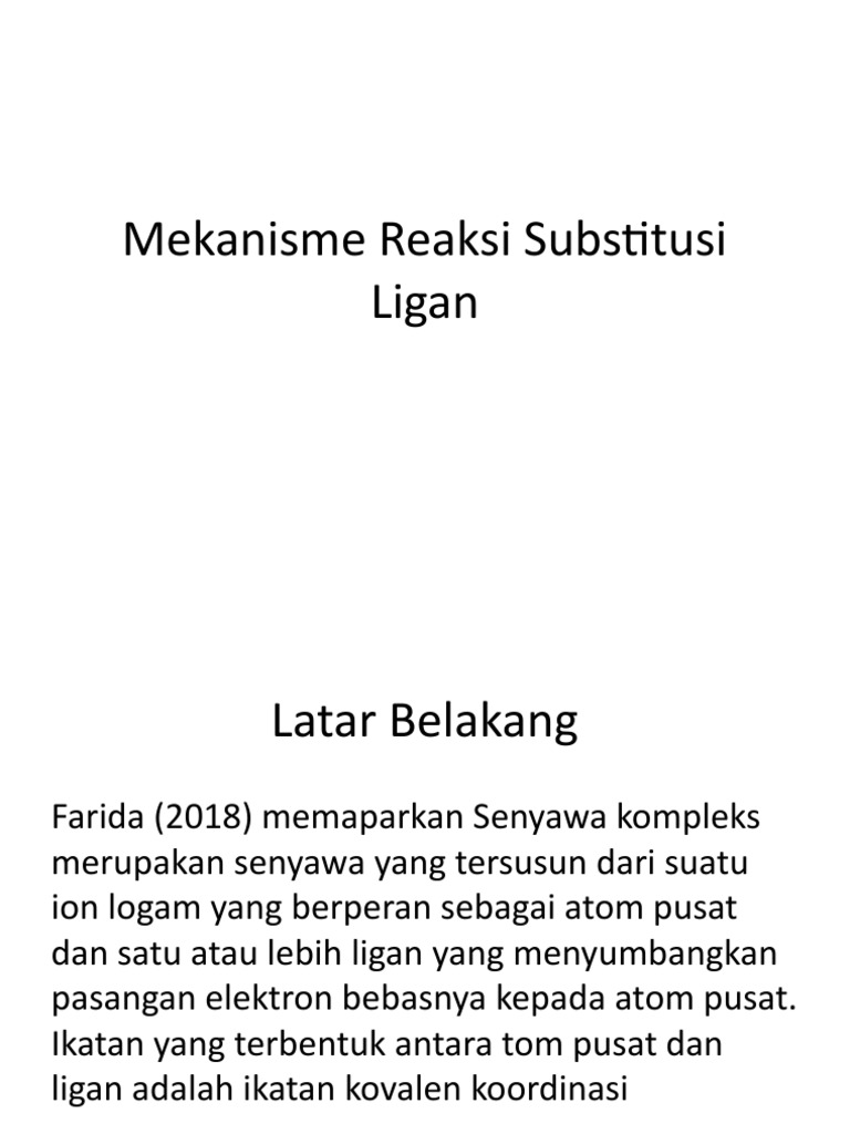 Mekanisme Reaksi Substitusi Ligan | PDF