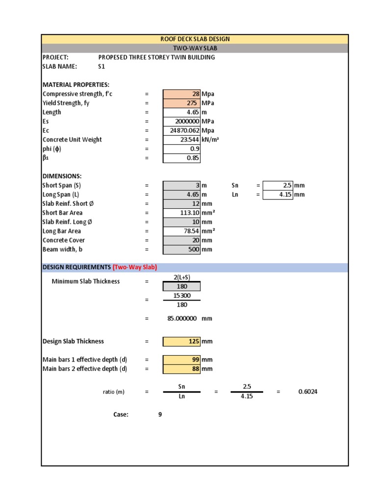 Roof Deck Slab Design Specifications | PDF | Concrete | Building Materials