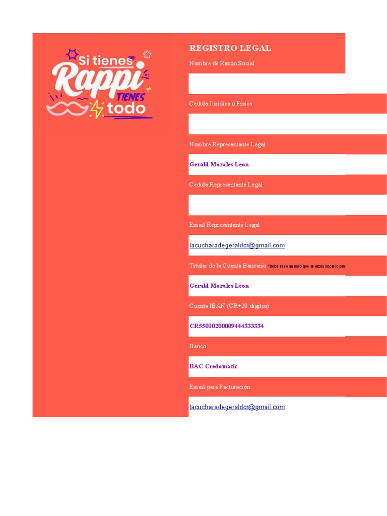 Plantilla Restaurante Rappi | PDF