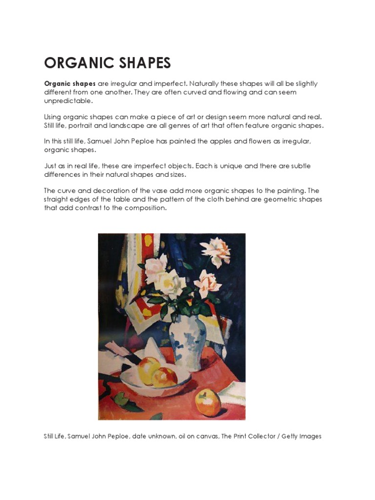 Lesson 7 Organic Shapes | PDF | Shape | Area