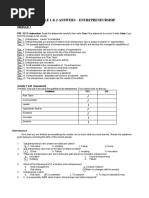 Entrepreneurship Midterm Exam 1 (AASTU) | PDF